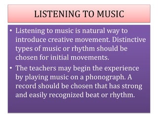 Creative activities in other preschool curriculum areas | PPTX