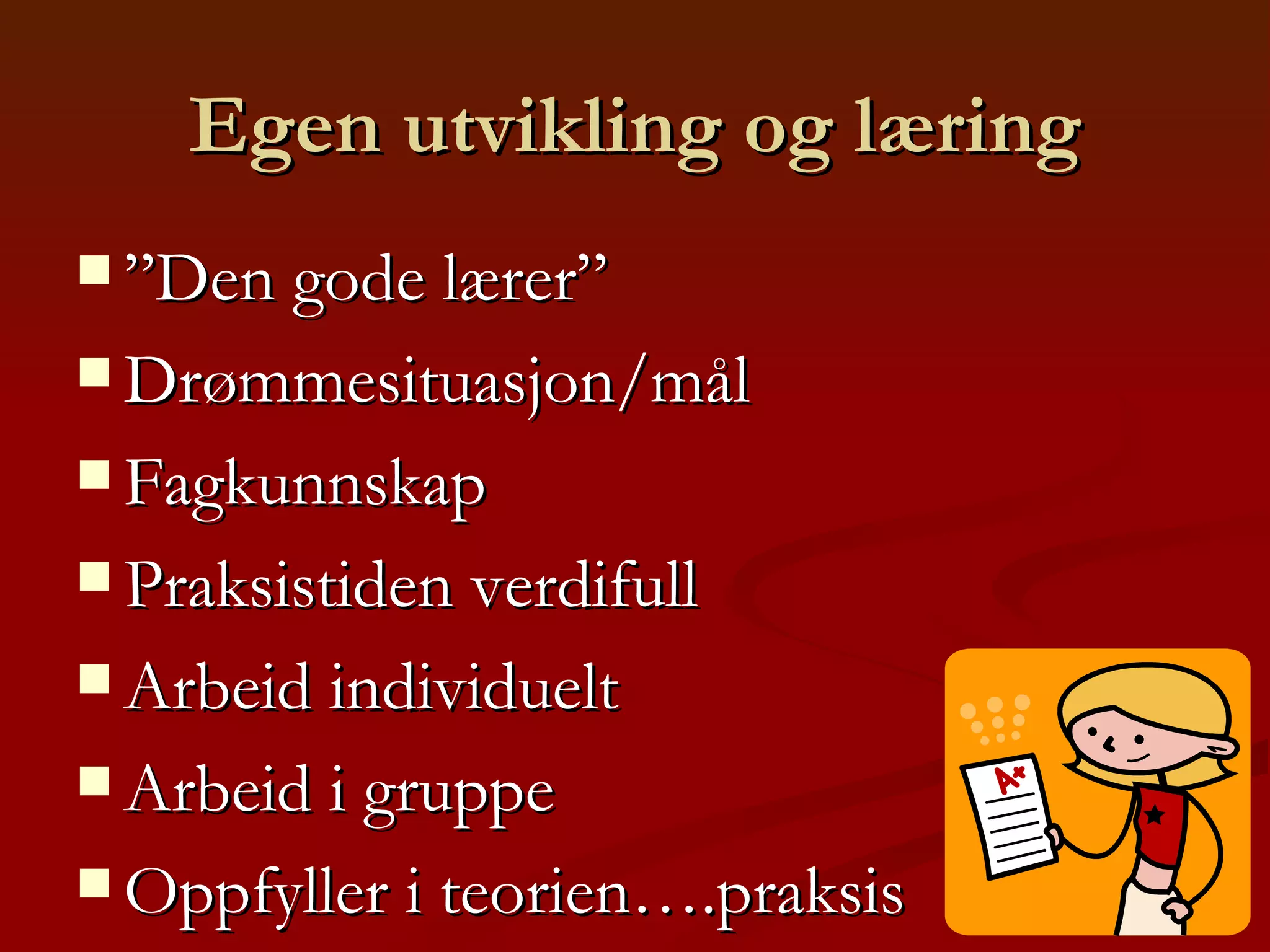 Muntlig fremvisning/ eksamen | PPT