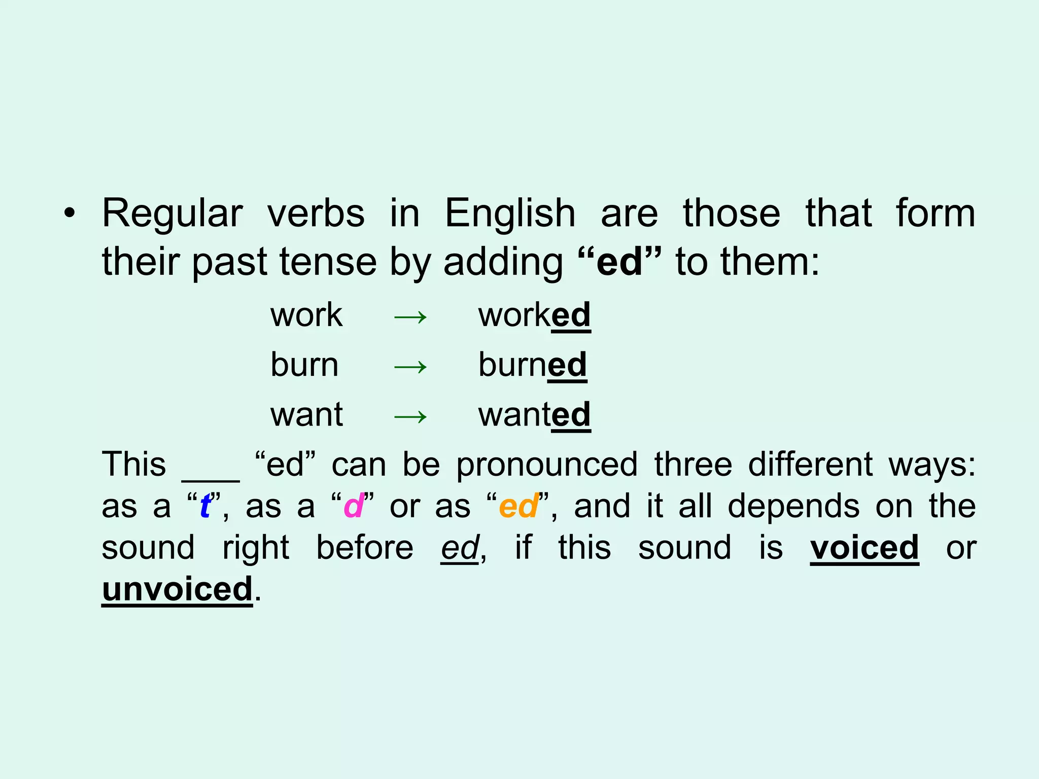 Pronunciation on final /ed/ | PPSX
