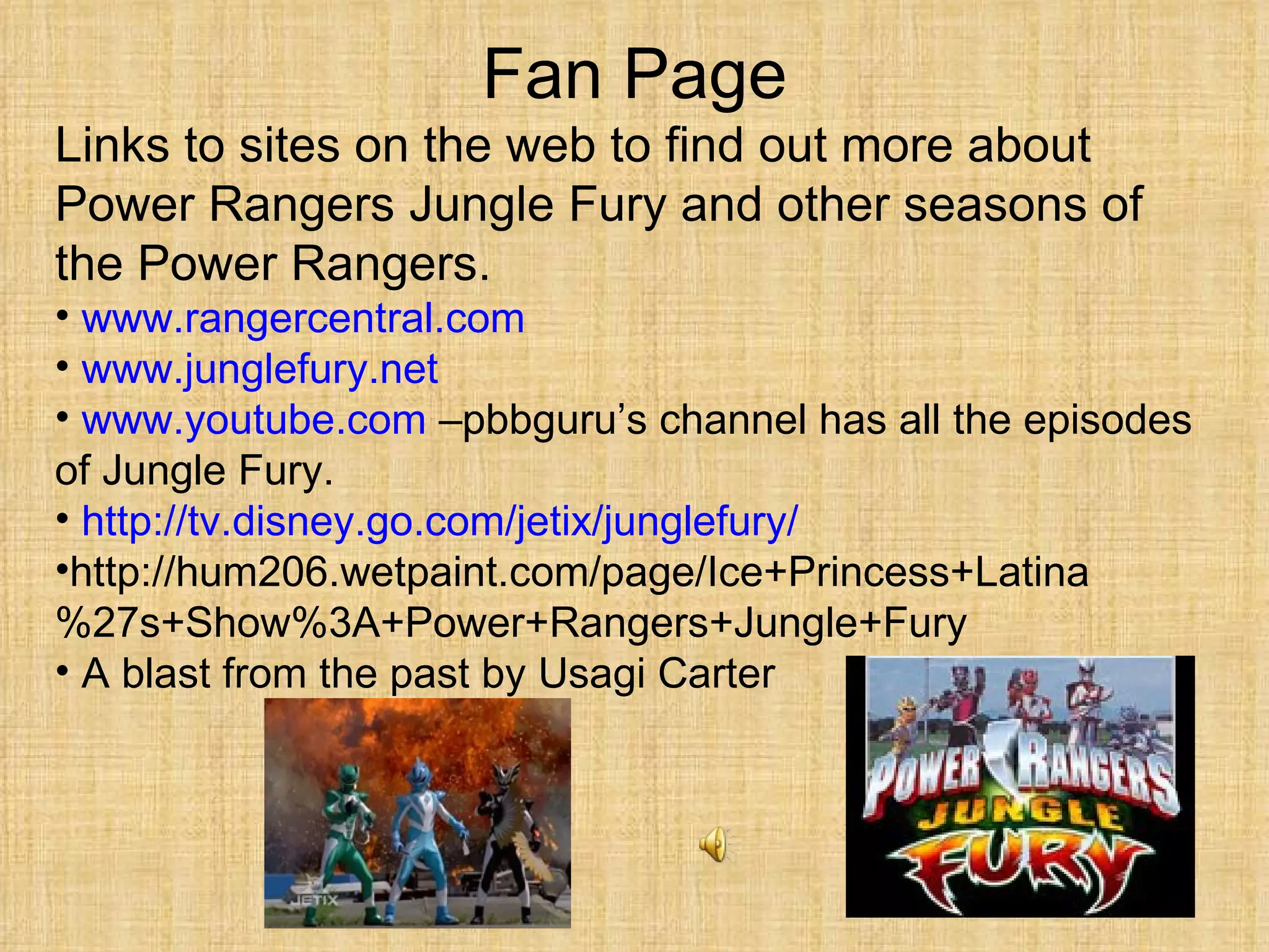 Power Rangers Jungle Fury | PPT
