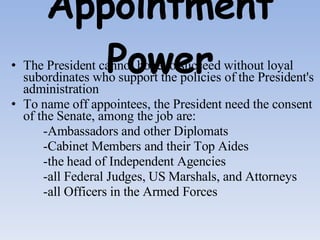 Power To The President | PPT | Political Issues & policy | Politics