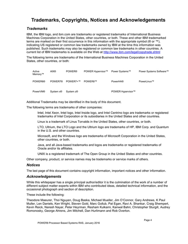 IBM POWER8 Processor-Based Systems RAS | PDF