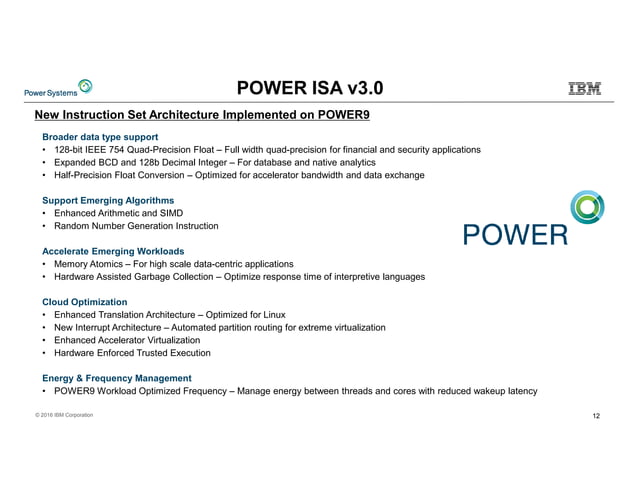 IBM Power9 Features and Specifications | PDF