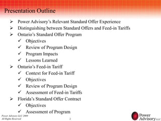 Standard Offer and Feed-in Tariff Development Lessons Learned | PDF