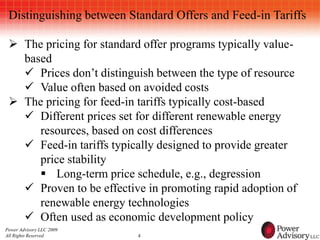 Standard Offer and Feed-in Tariff Development Lessons Learned | PDF