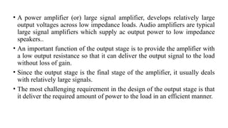 power amplifier in electronic devices and circuits | PPTX