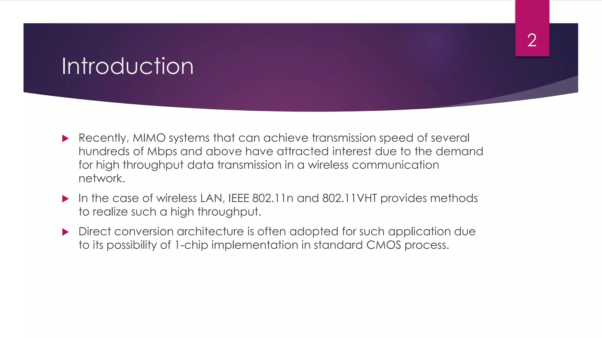 5GHz MIMO System Power Amplifier design with Adaptive Feedforward Linearization technique | PPT