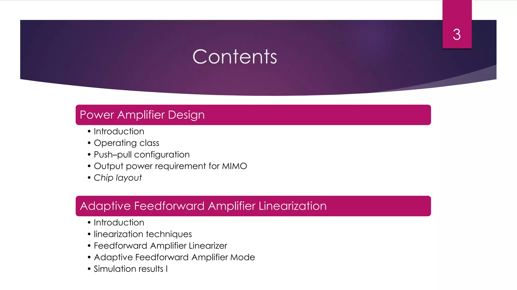 5GHz MIMO System Power Amplifier design with Adaptive Feedforward ...