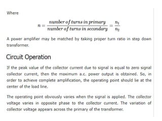 Power amplifiers | PPTX | Computer Networking | Computing