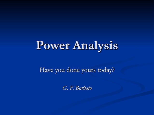 Power Analysis for Beginners | ODP