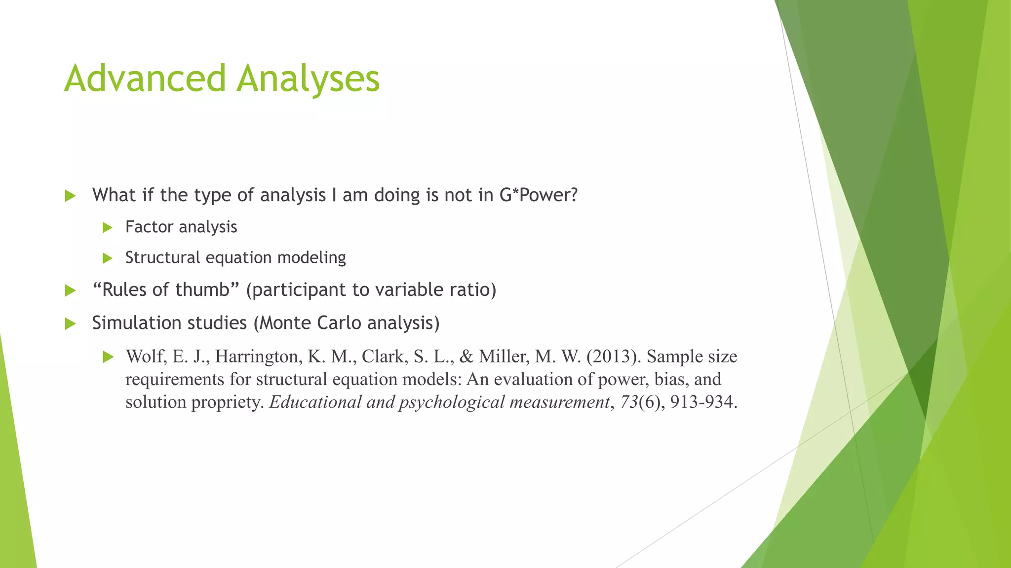 Power Analysis: Determining Sample Size for Quantitative Studies | PPTX