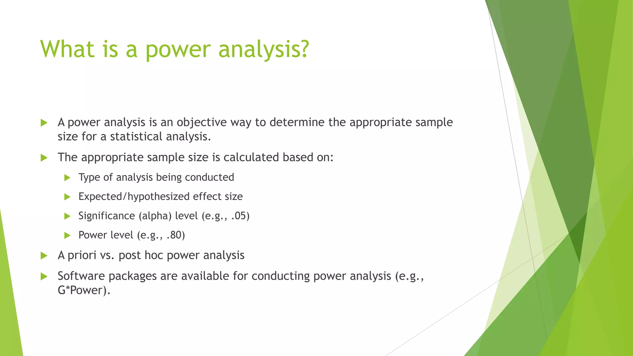 Power Analysis: Determining Sample Size for Quantitative Studies | PPTX