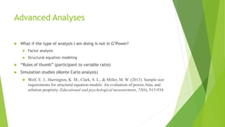 Power Analysis: Determining Sample Size for Quantitative Studies | PPTX
