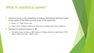 Power Analysis: Determining Sample Size for Quantitative Studies | PPTX