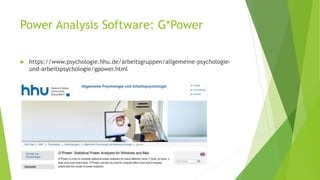 Power Analysis: Determining Sample Size for Quantitative Studies | PPTX