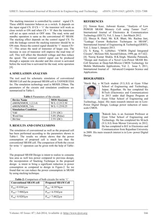 Power analysis of 4 t sram by stacking technique using tanner tool | PDF
