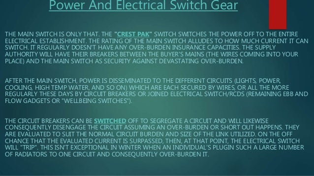 Power and electrical switch gear | PPT