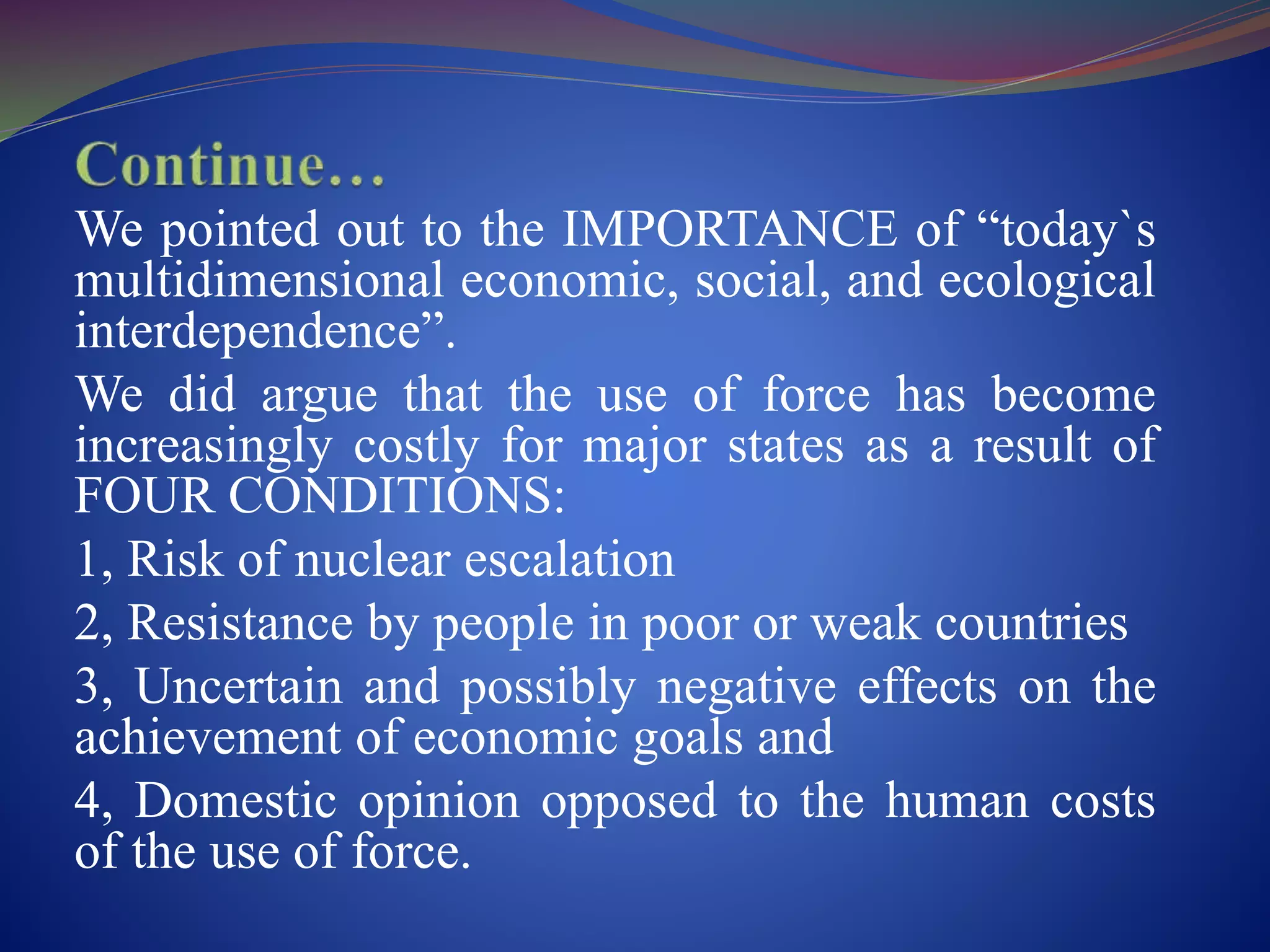 Power and interdependence | PPT