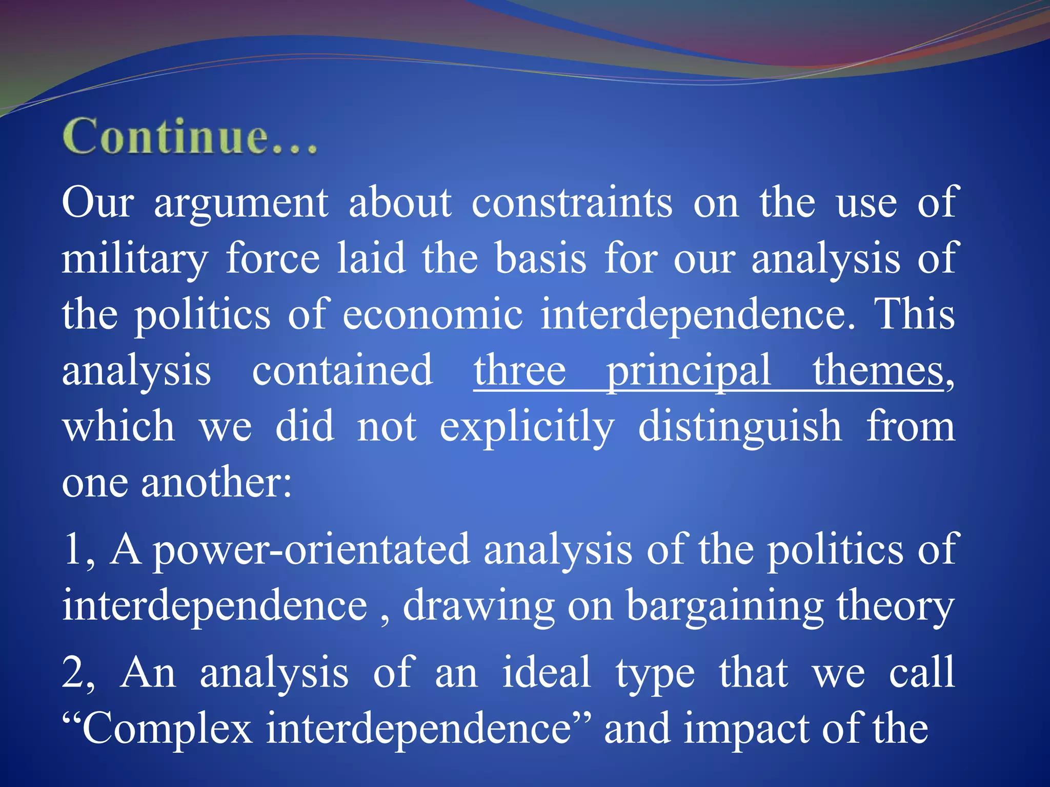 Power and interdependence | PPT