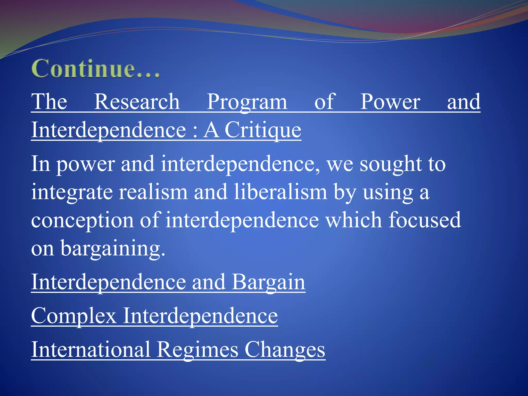 Power and interdependence | PPT