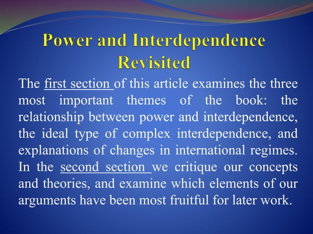 Power and interdependence | PPT