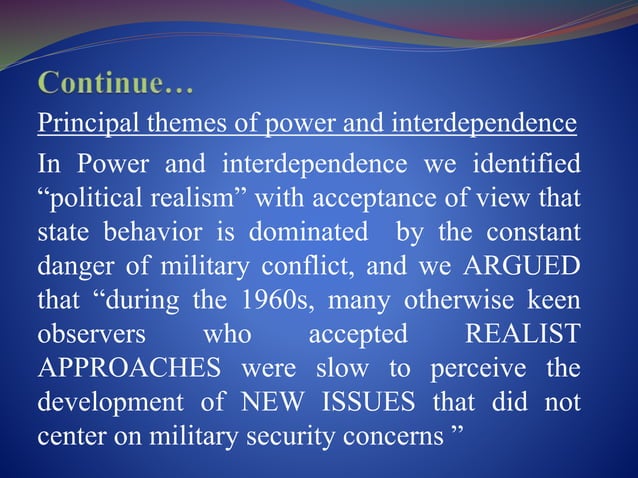 Power and interdependence | PPT