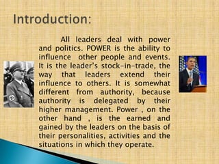 Power and politics | PPTX