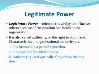 Power & Politics - Sources of Individual Power, Sources of Functional ...