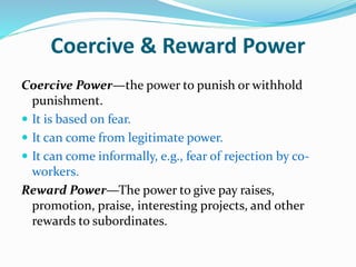 Power & Politics - Sources of Individual Power, Sources of Functional ...