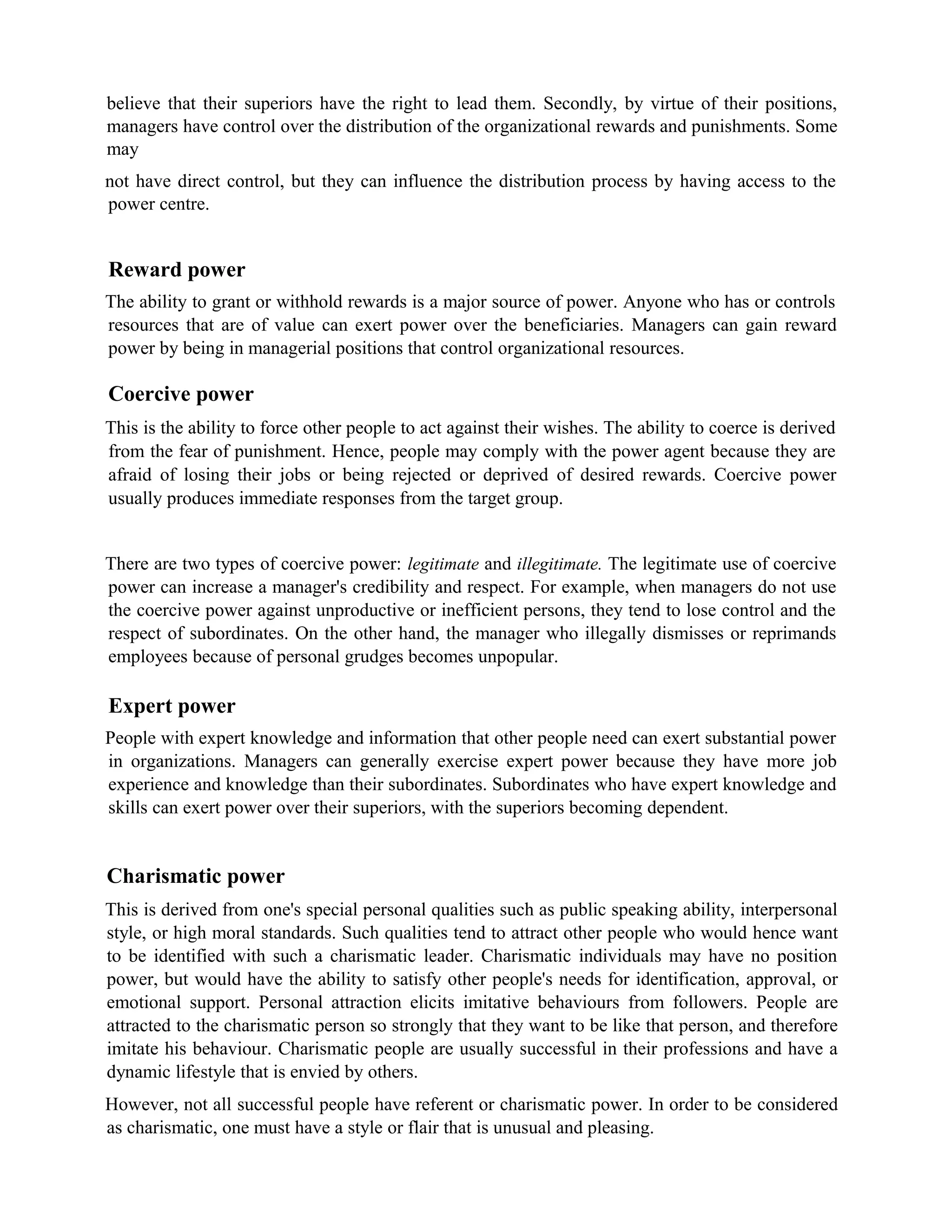 Power and politics in organization | DOC