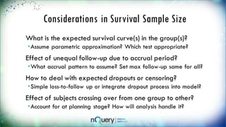 Power and sample size calculations for survival analysis webinar Slides ...