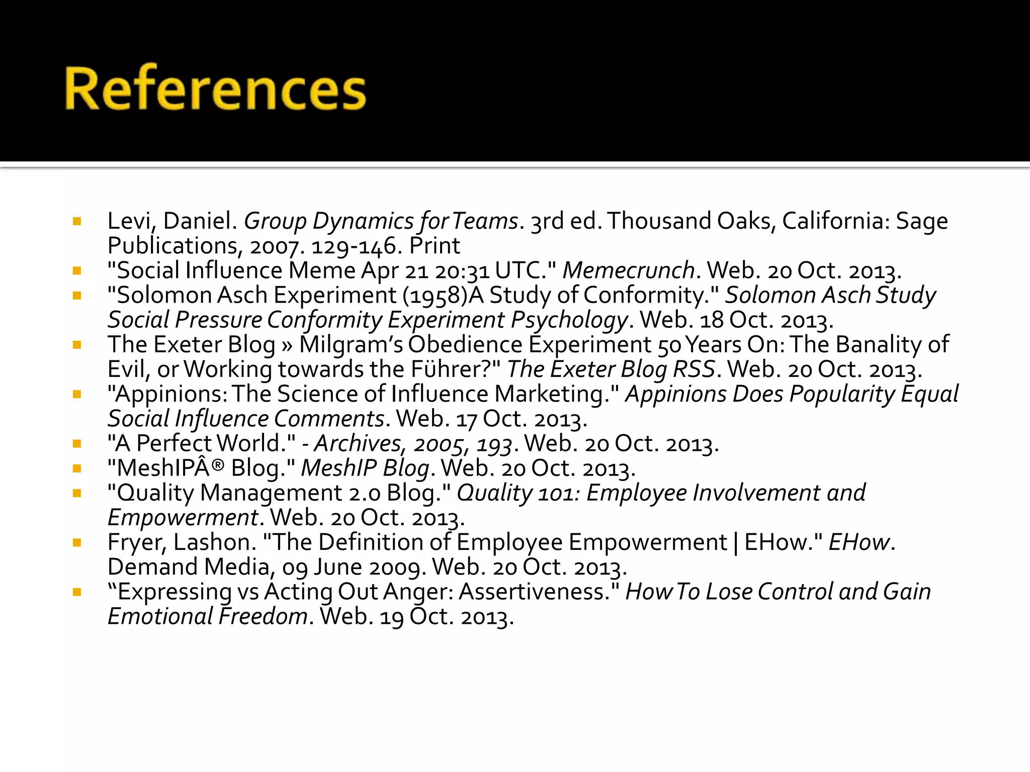 Power and social influence, chapter 8 | PPTX