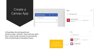 PowerApps and Azure SQL Server / Blob storage | PPTX