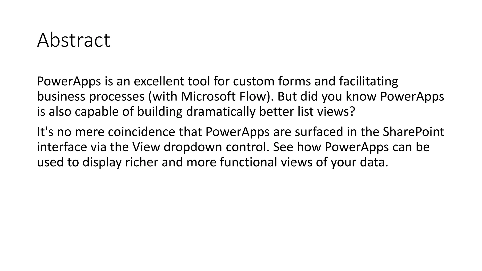 PowerApps: A New Approach to the Traditional SharePoint List View | PPTX