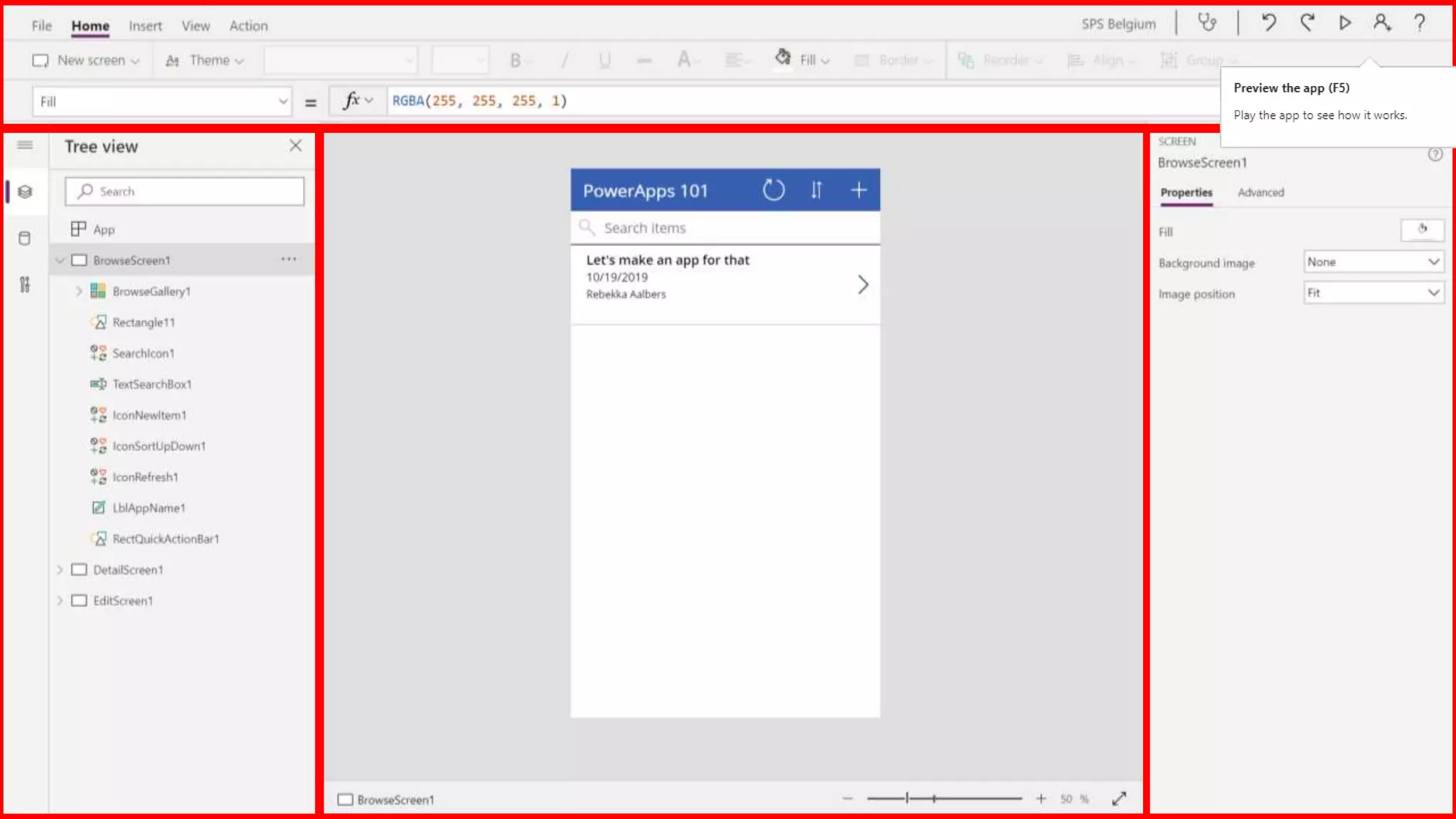 PowerApps 101 SharePoint Saturday Belgium 2019 | PPT