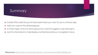 Power Apps and Office365 Groups | PPT