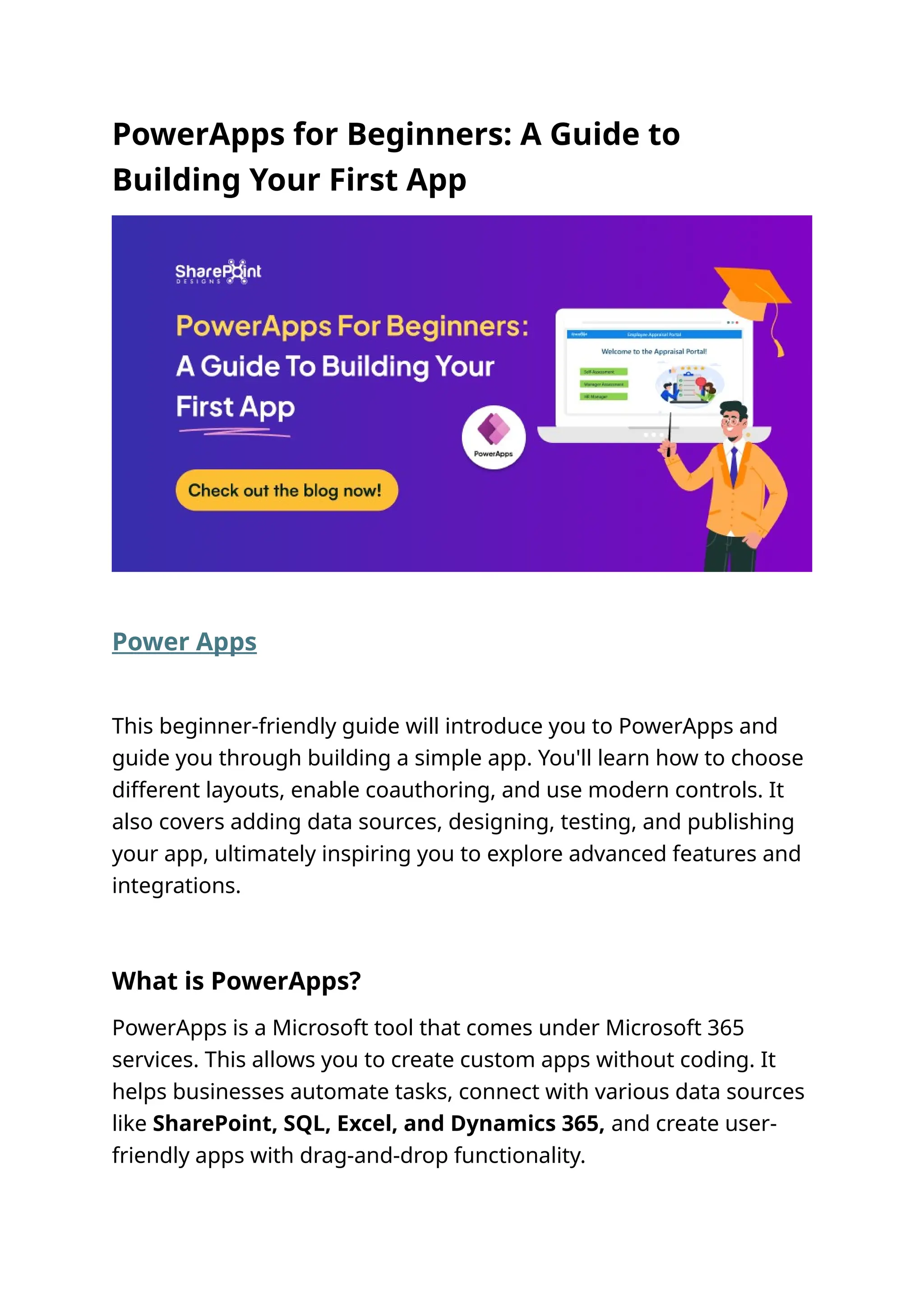 PowerApps for Beginners: A Guide to Building Your First App | DOCX