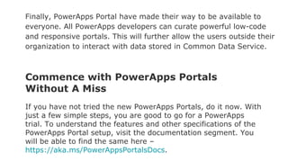 Power apps portals are now generally available | PPTX