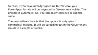 Power apps portals are now generally available | PPTX