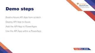 PowerApps, the Developer Story: Build an API to Integrate Corporate ...