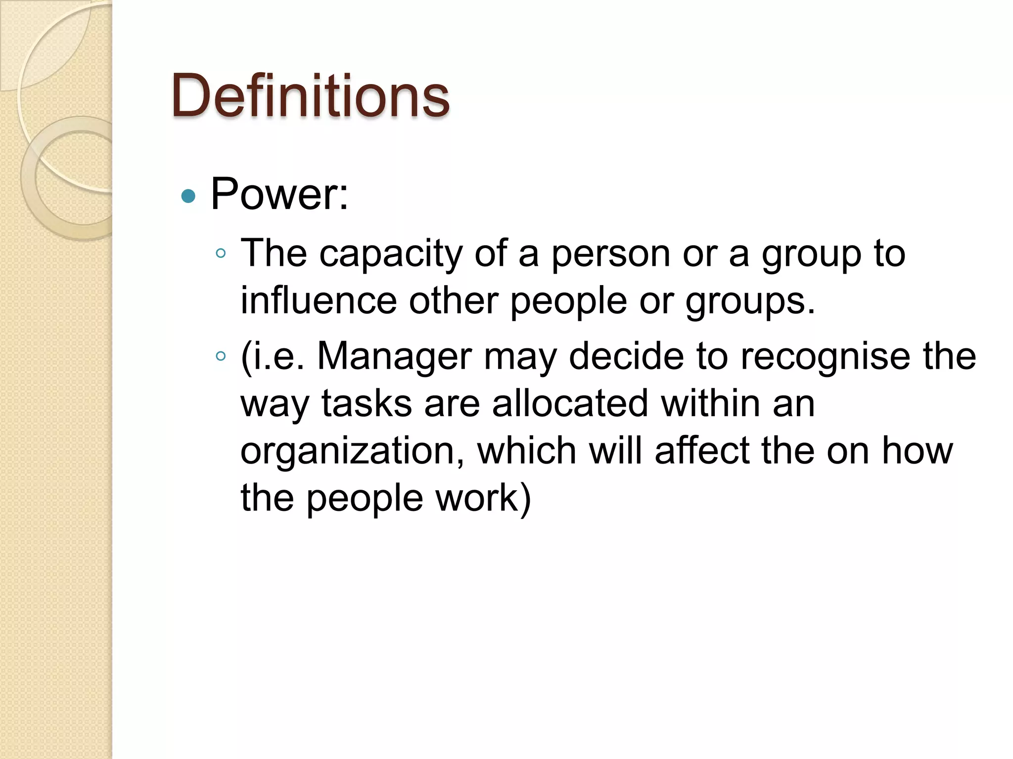 Power, authority and influence | PPTX