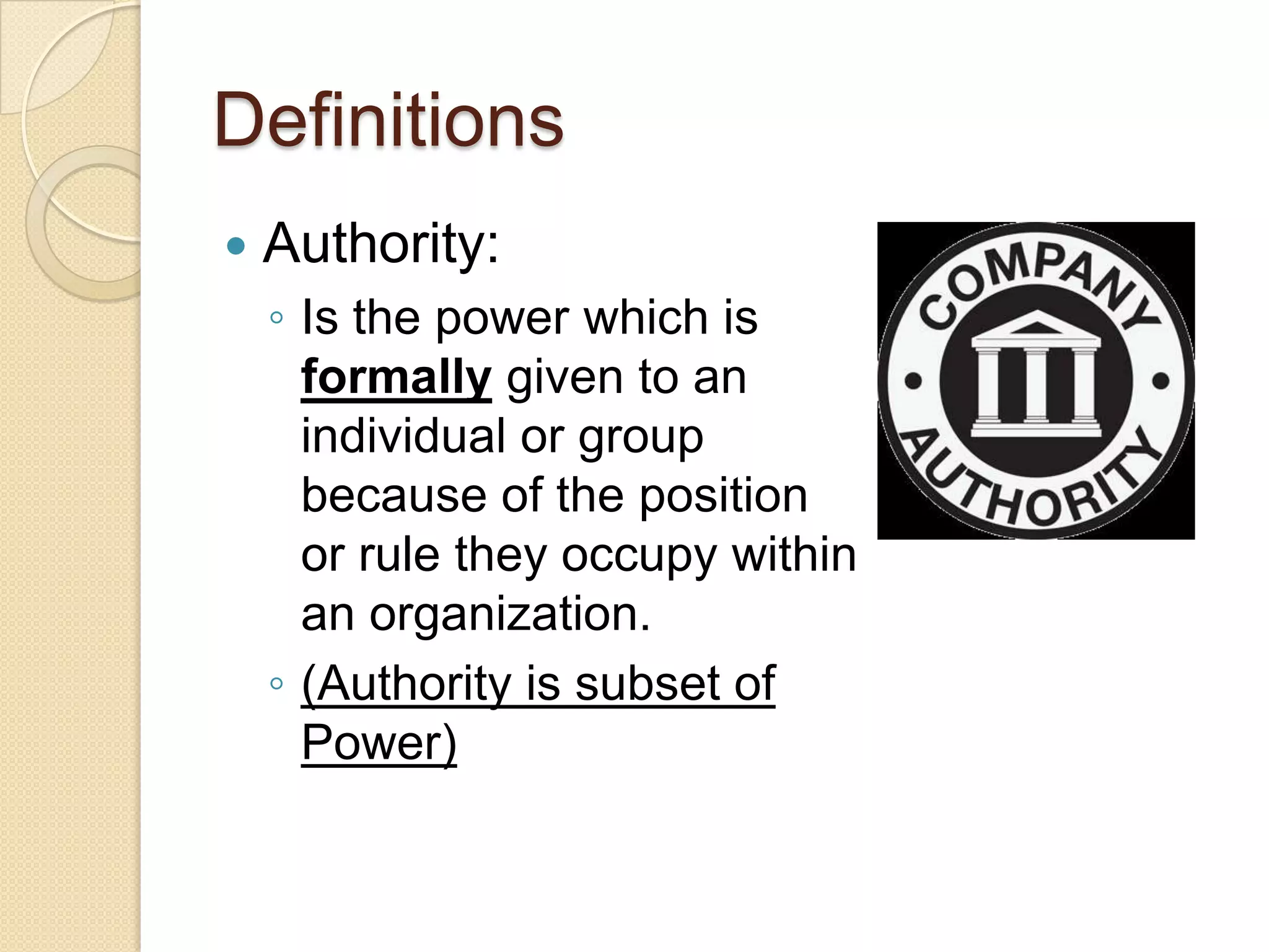 Power, authority and influence | PPTX