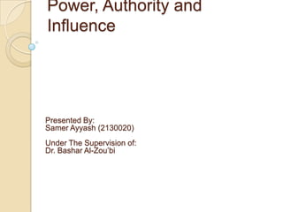 Power, authority and influence | PPTX