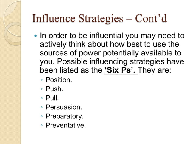 Power, authority and influence | PPTX