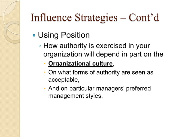 Power, authority and influence | PPTX