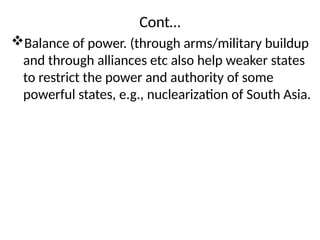power & balance of power in international relations | PPTX