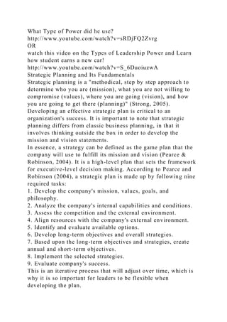 Power Base and LeadershipBritish historian of late 19th century,.docx