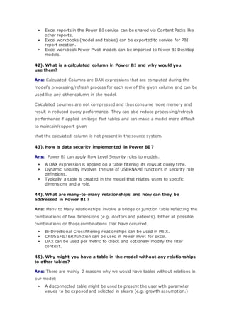 Power BI Interview Questions | DOCX | Computing | Technology & Computing