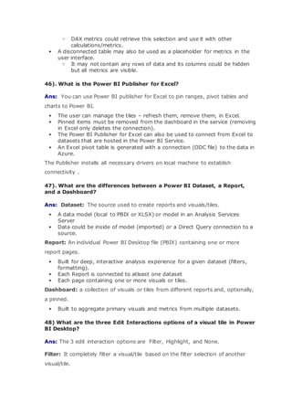 Power BI Interview Questions | DOCX | Computing | Technology & Computing