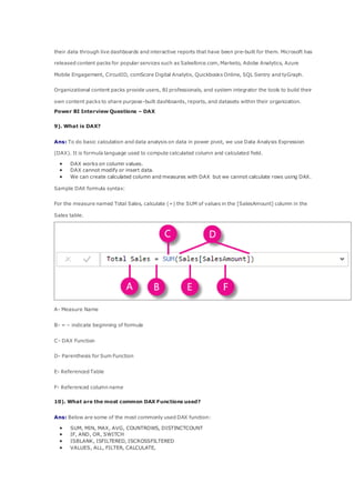 Power BI Interview Questions | DOCX | Computing | Technology & Computing